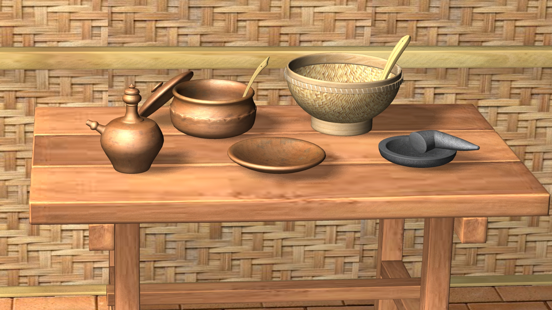 Indonesian traditional cookware 3D model - TurboSquid 1706820