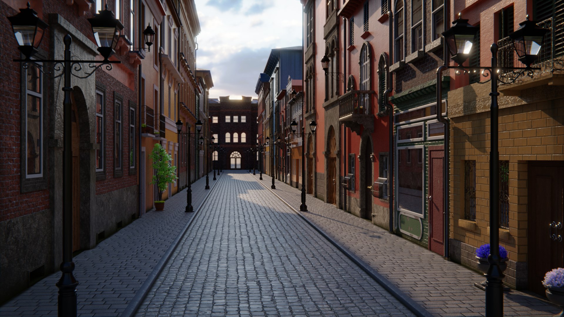 European Street 3d Scene 3D Model - TurboSquid 1983650