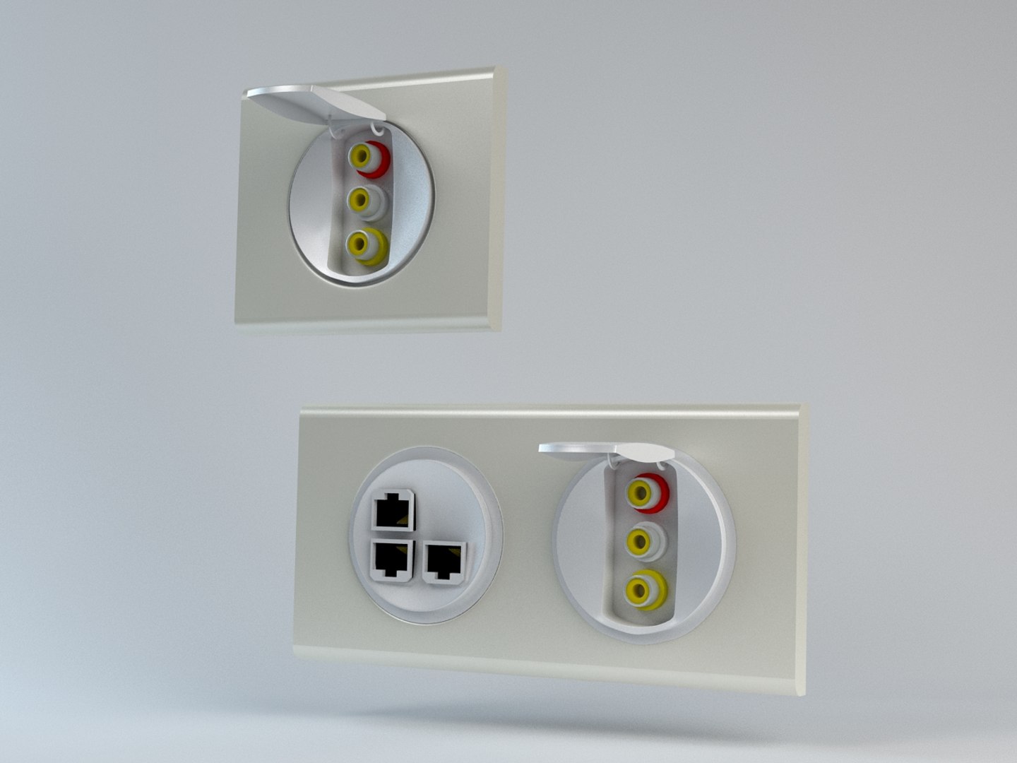 Rj11 Rj45 Ac 3d Model