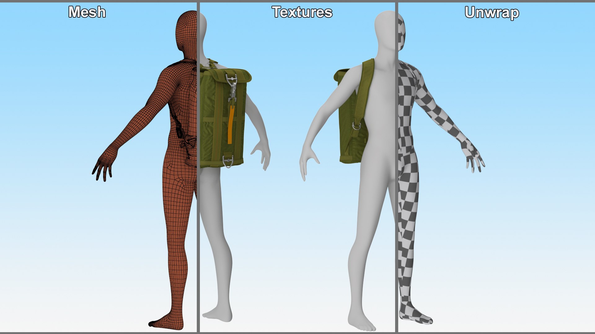 3D Tactical Military Parachute Backpack Worn Green - TurboSquid 2079639