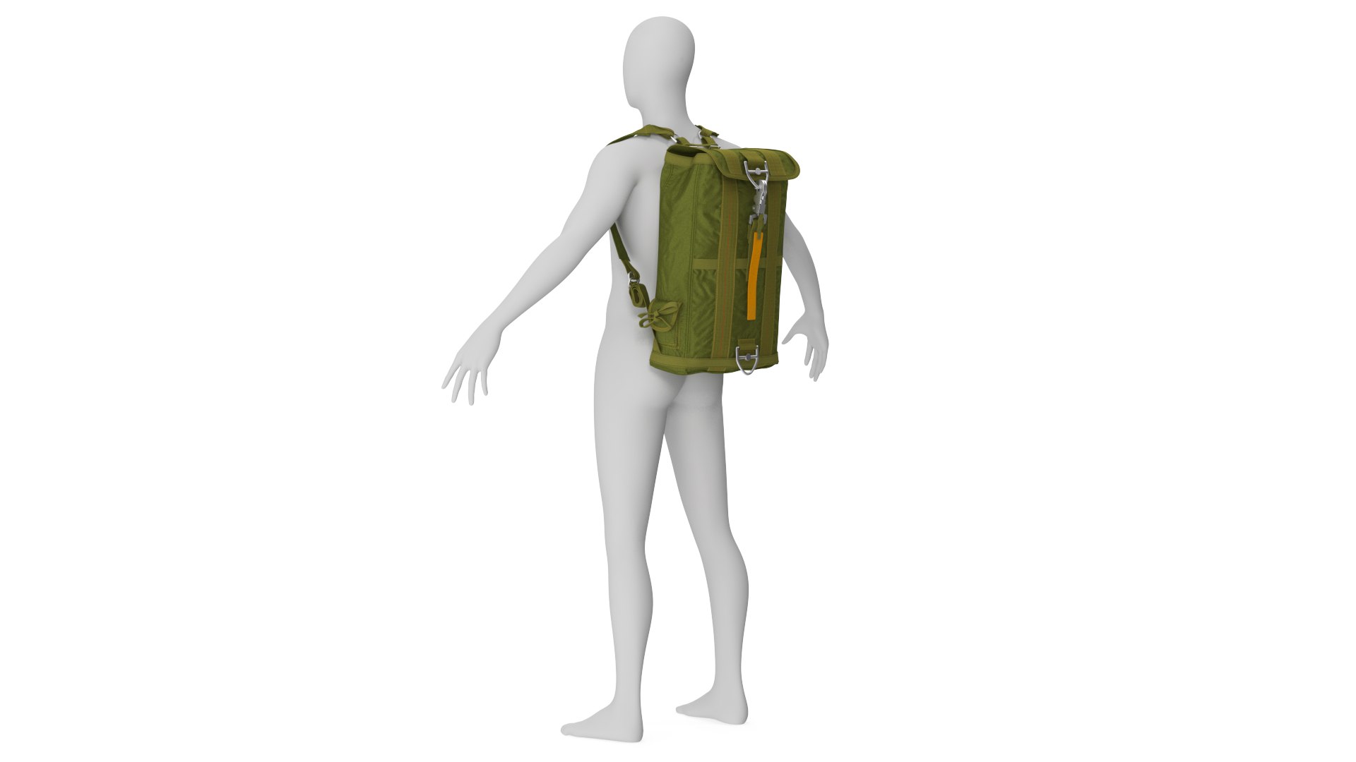Military Parachute Backpack And Parachute Collection 3D Model ...
