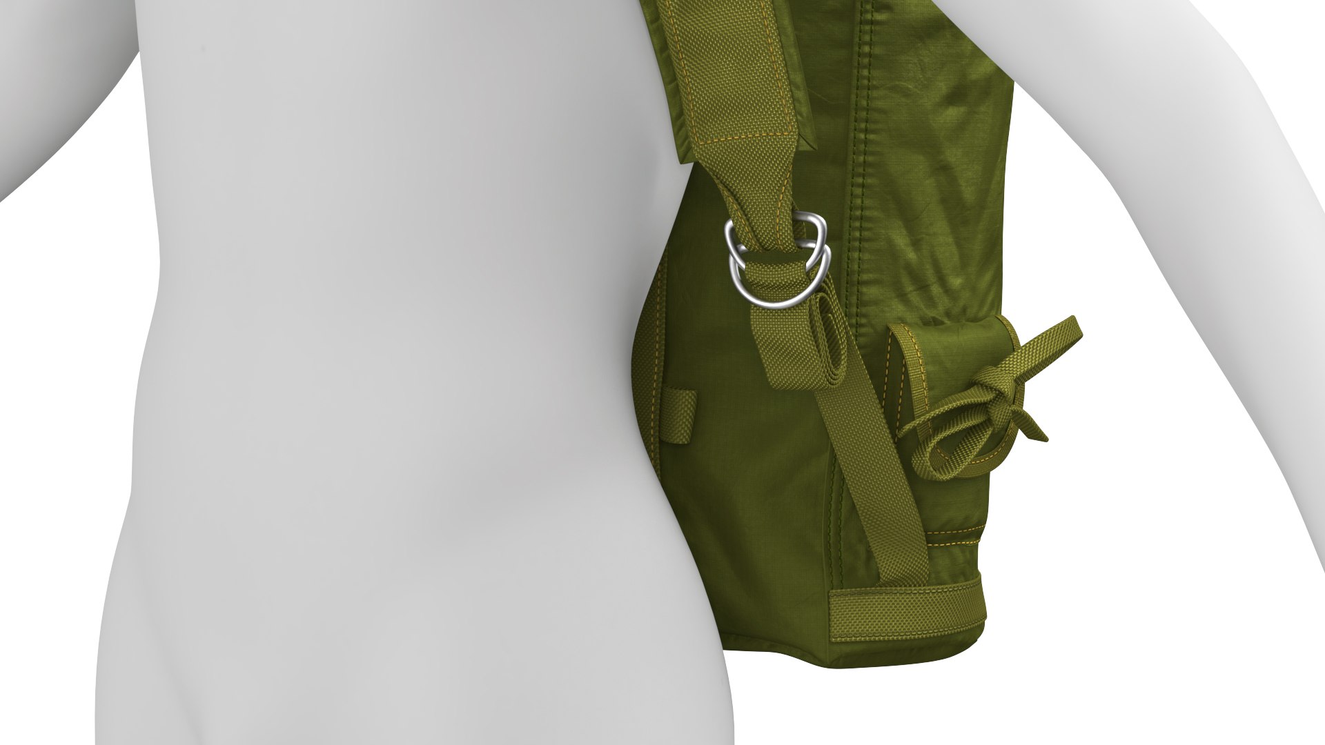 3D Tactical Military Parachute Backpack Worn Green - TurboSquid 2079639