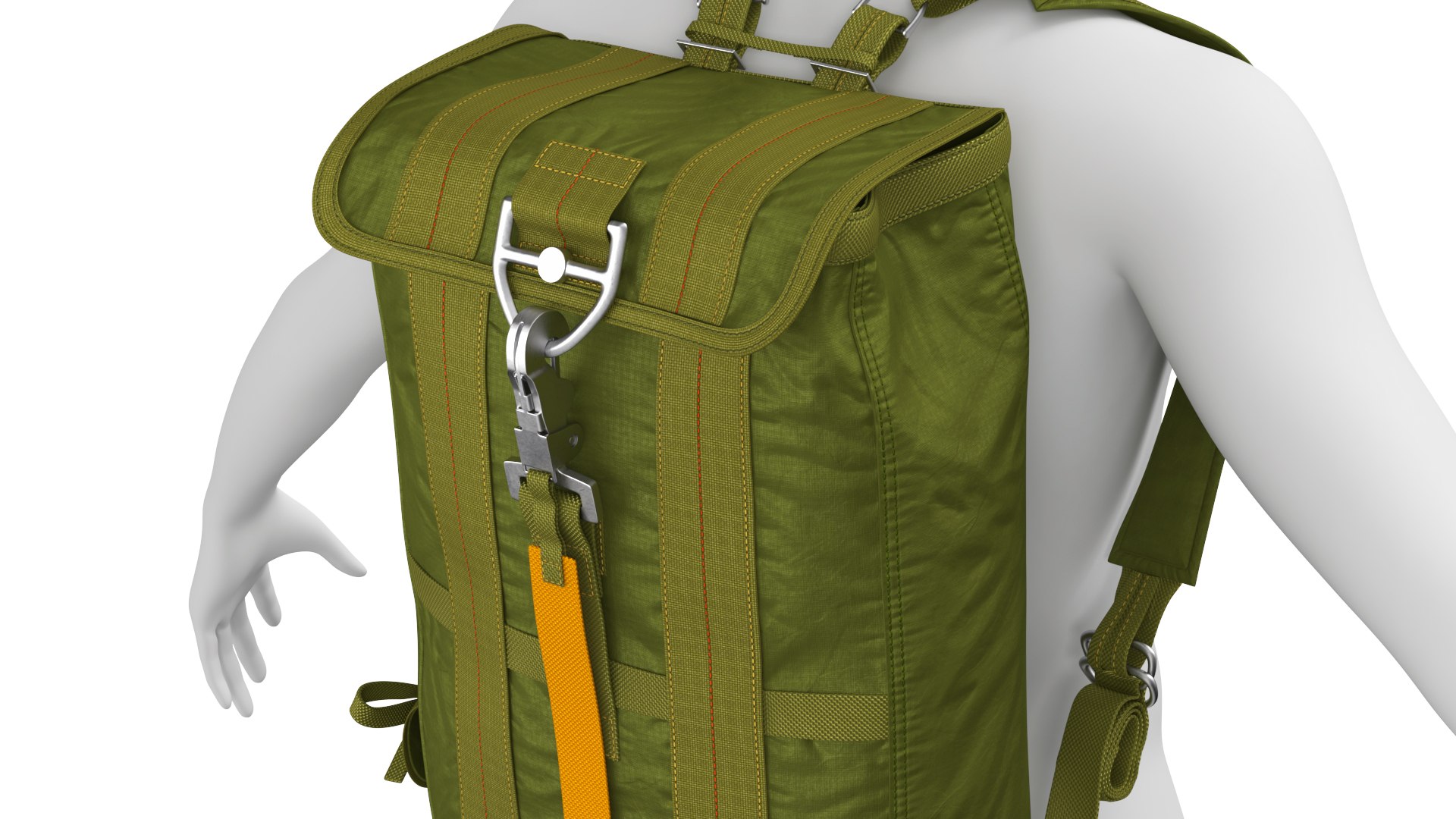 3D Tactical Military Parachute Backpack Worn Green - TurboSquid 2079639