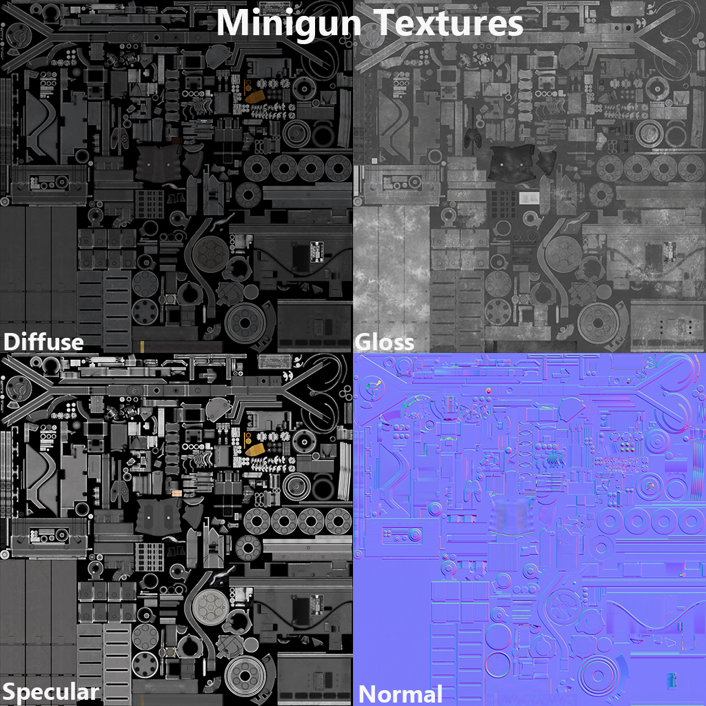 minigun asset polys max