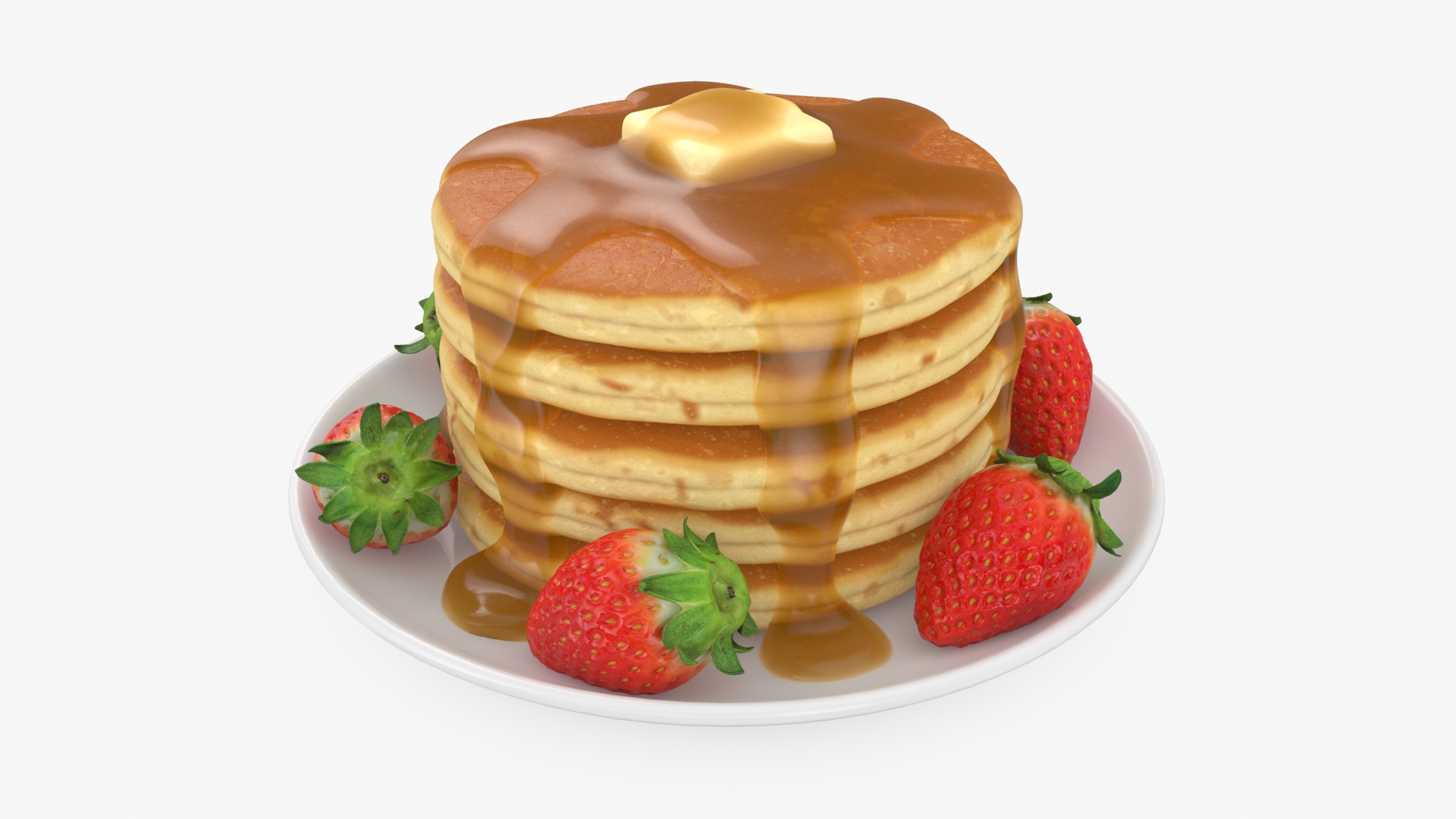 Pancakes With Strawberry 3D Model - TurboSquid 2213880