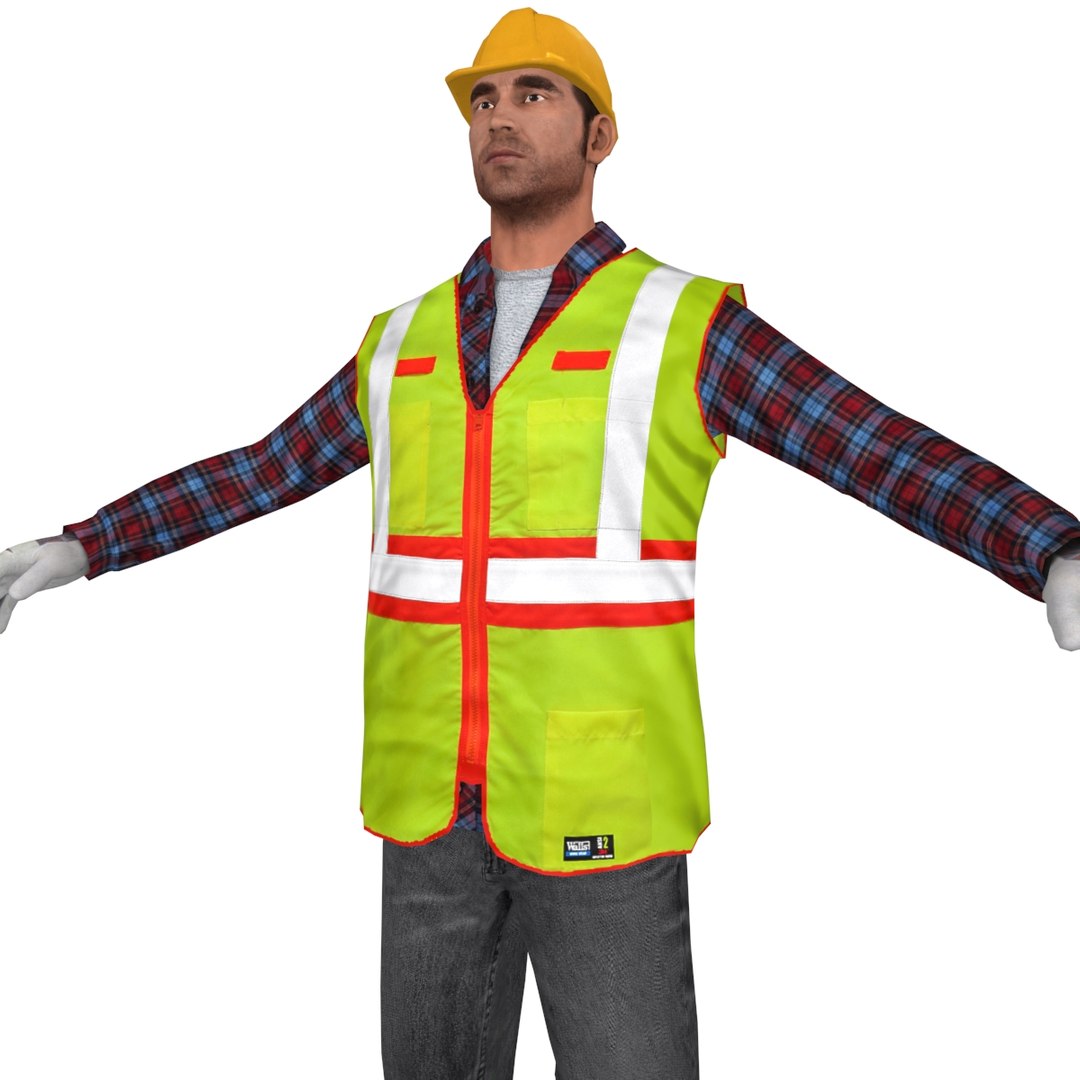3d Rigged Worker Man Model