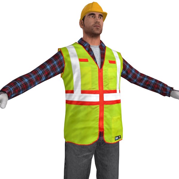 3d rigged worker man model