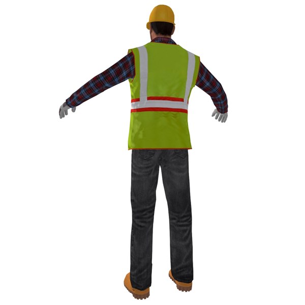 3d rigged worker man model