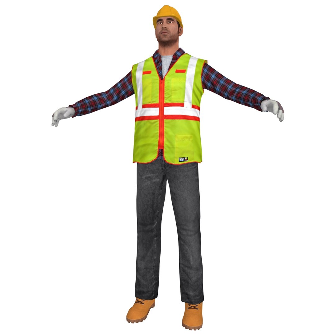3d Rigged Worker Man Model