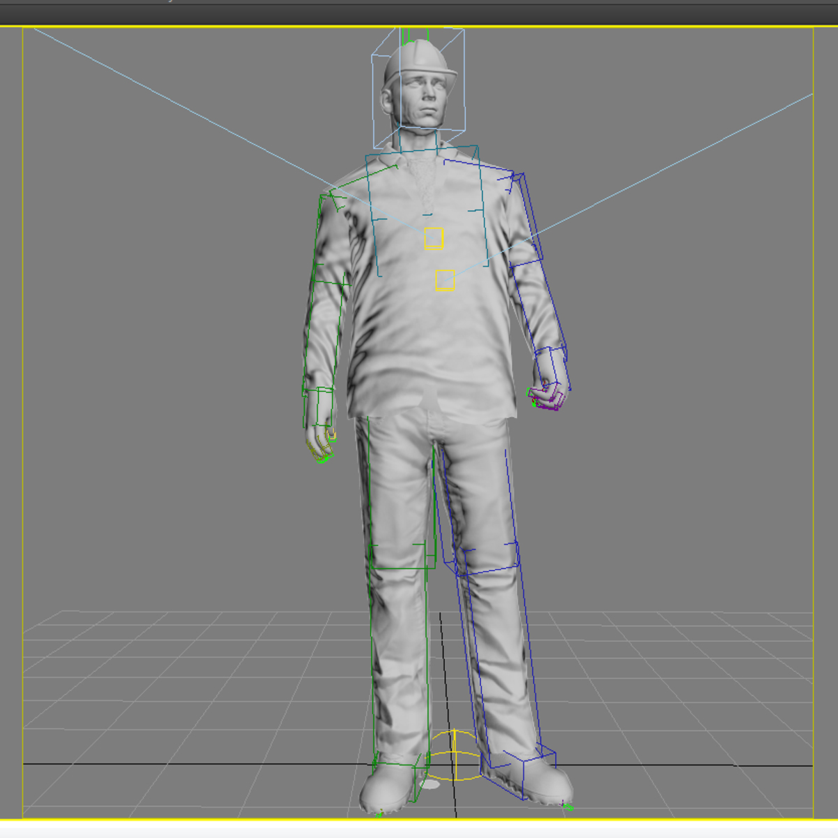 3d rigged worker man model