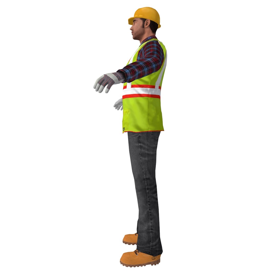 3d Rigged Worker Man Model