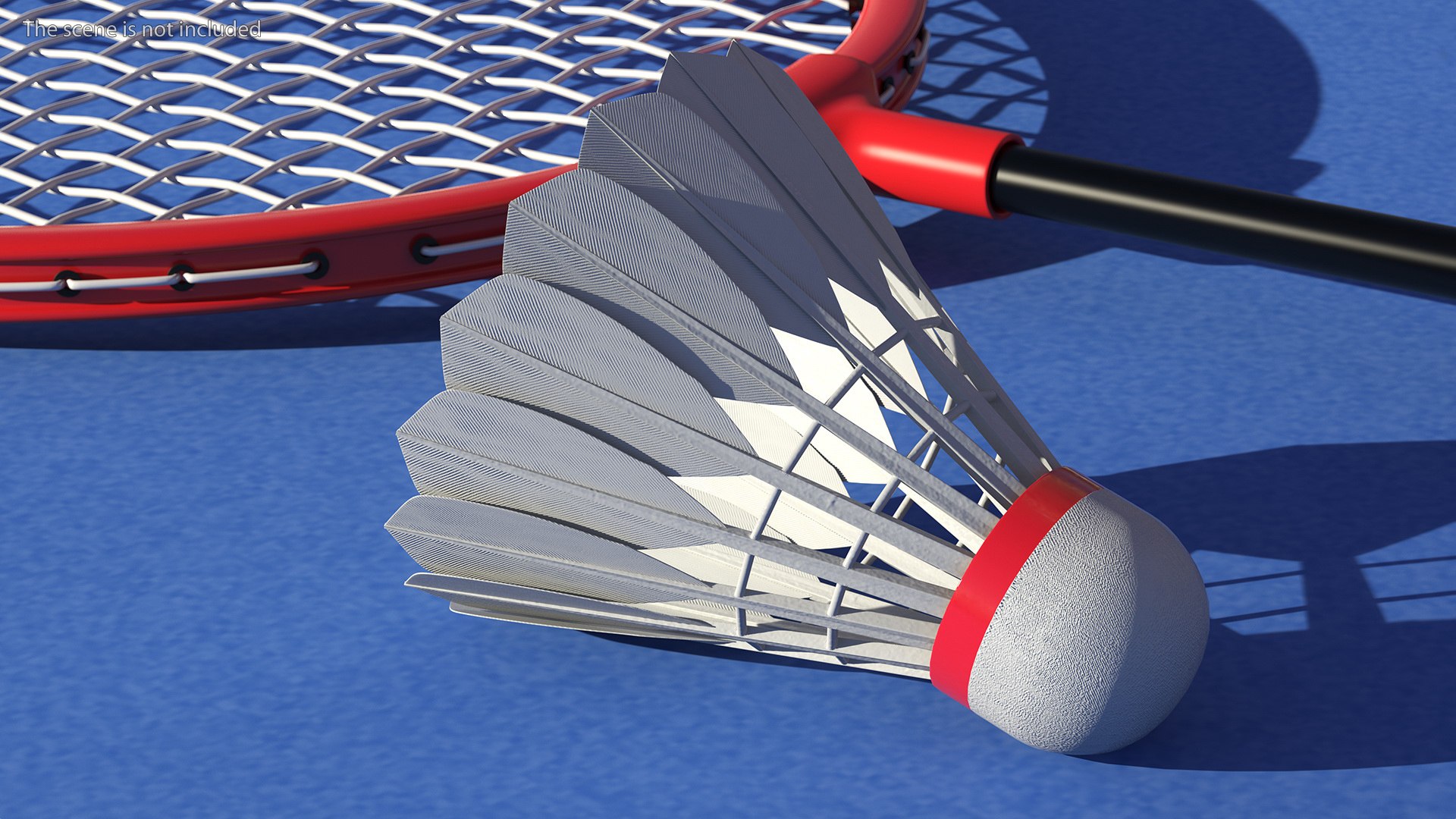 3D model Red Composite Badminton Rackets and Plastic Shuttlecock ...