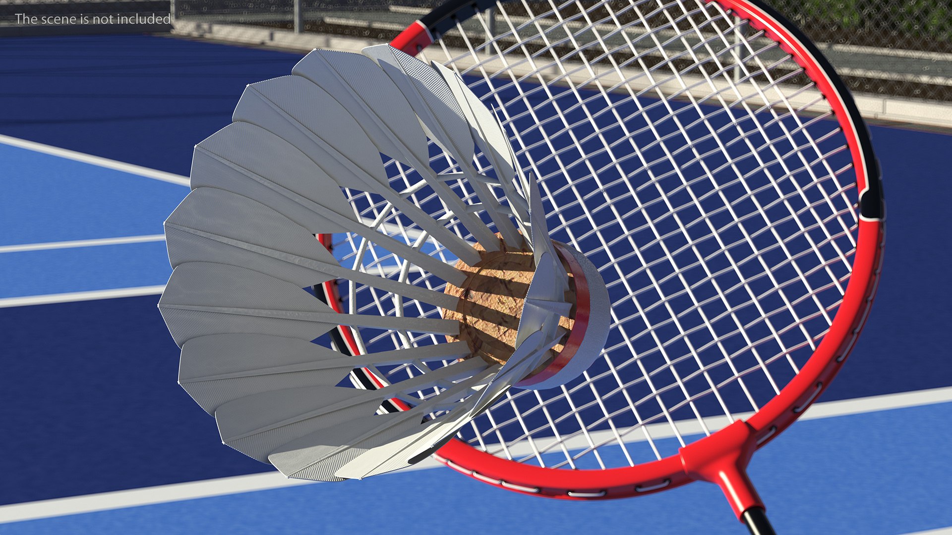 3D model Red Composite Badminton Rackets and Plastic Shuttlecock ...