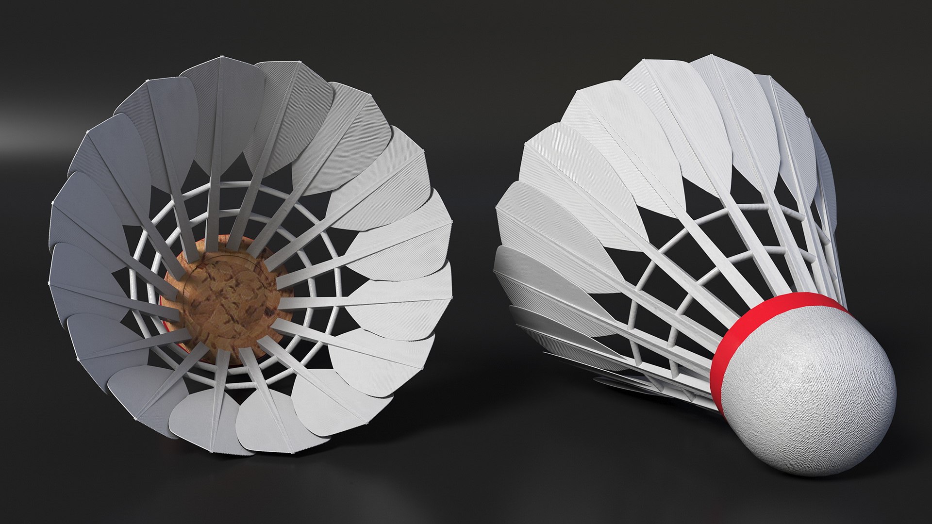3D model Red Composite Badminton Rackets and Plastic Shuttlecock ...