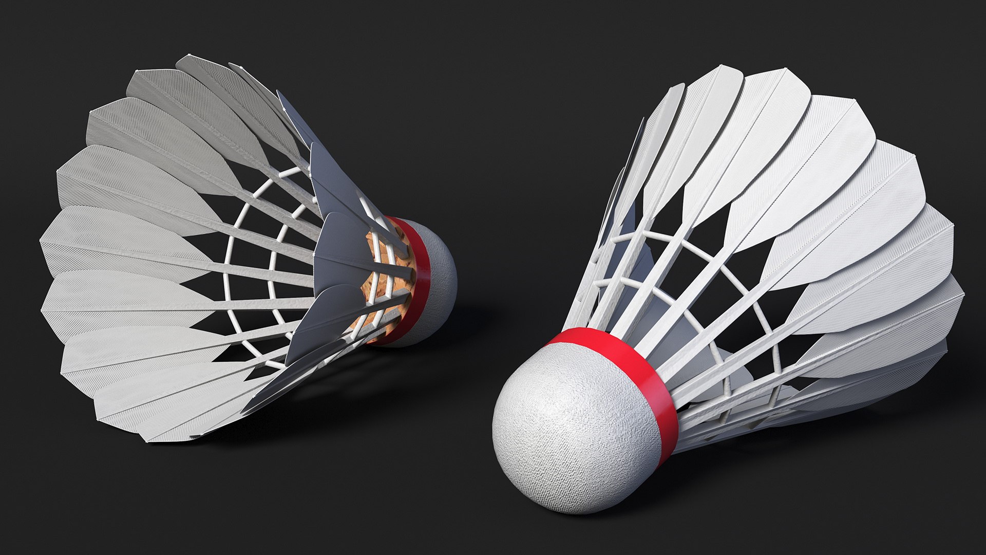 3D model Red Composite Badminton Rackets and Plastic Shuttlecock ...