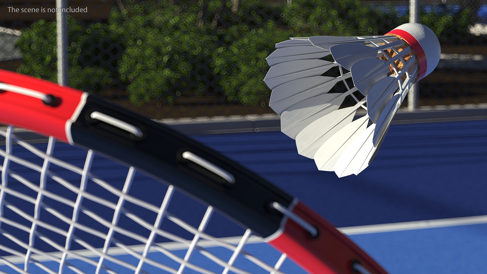 3D model Red Composite Badminton Rackets and Plastic Shuttlecock ...