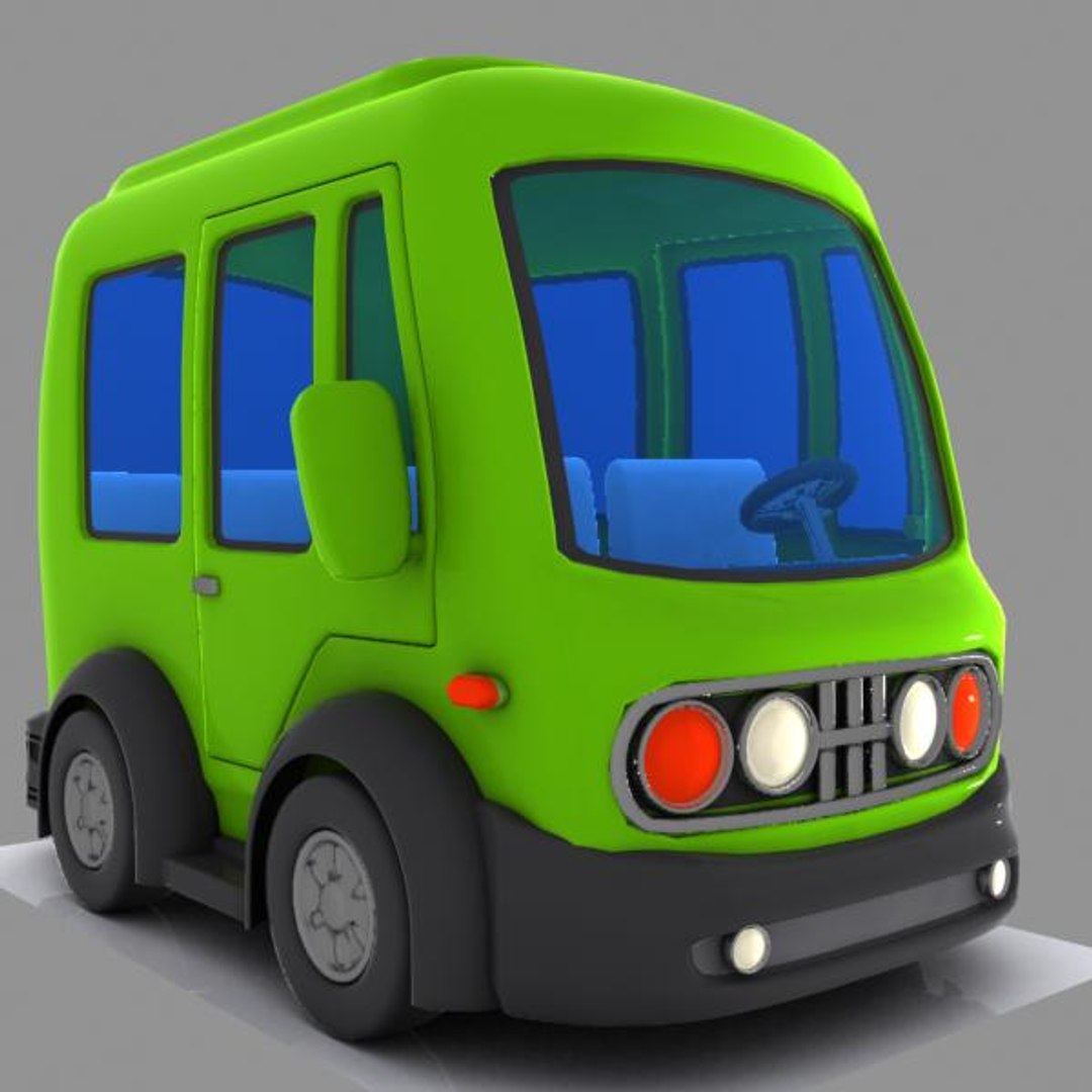 3ds Cartoon Minibus Bus