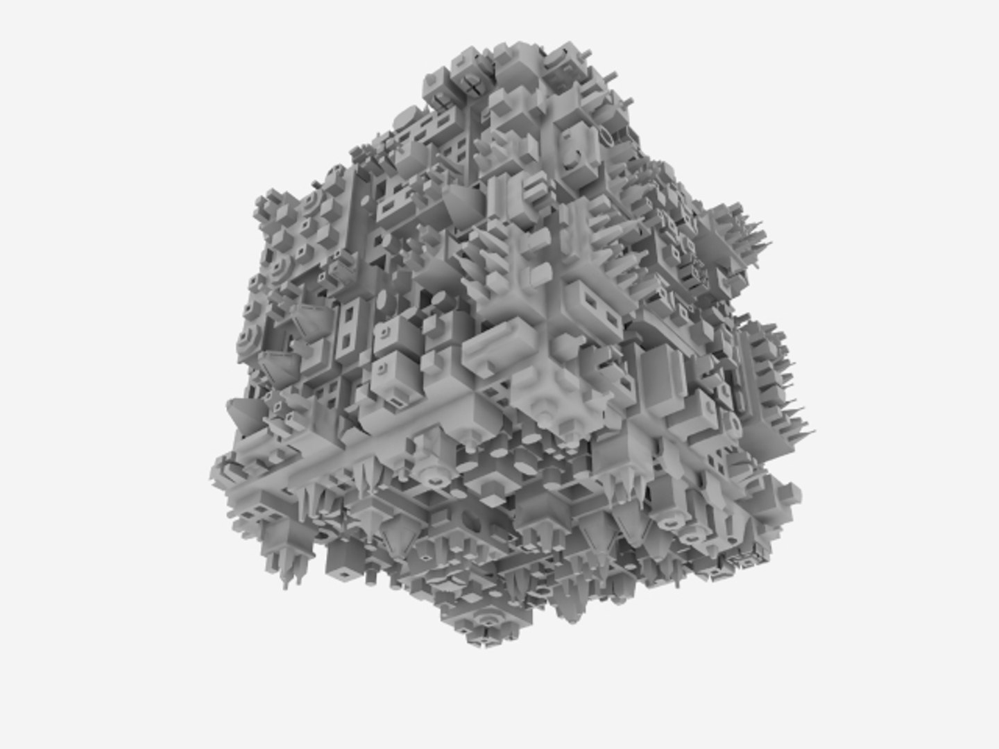 Complex Greebled Cube Dxf