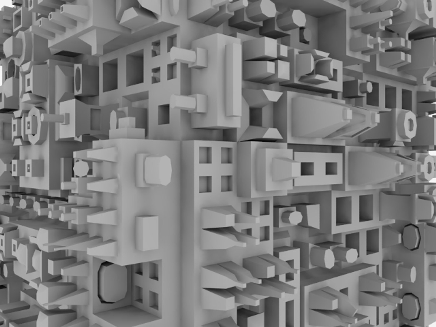 Complex Greebled Cube Dxf