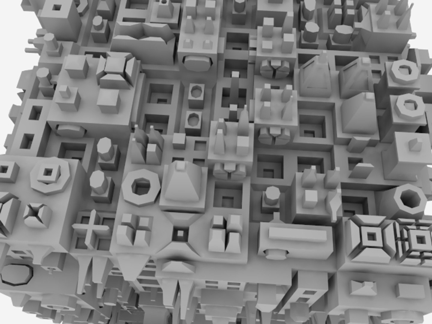 Complex Greebled Cube Dxf