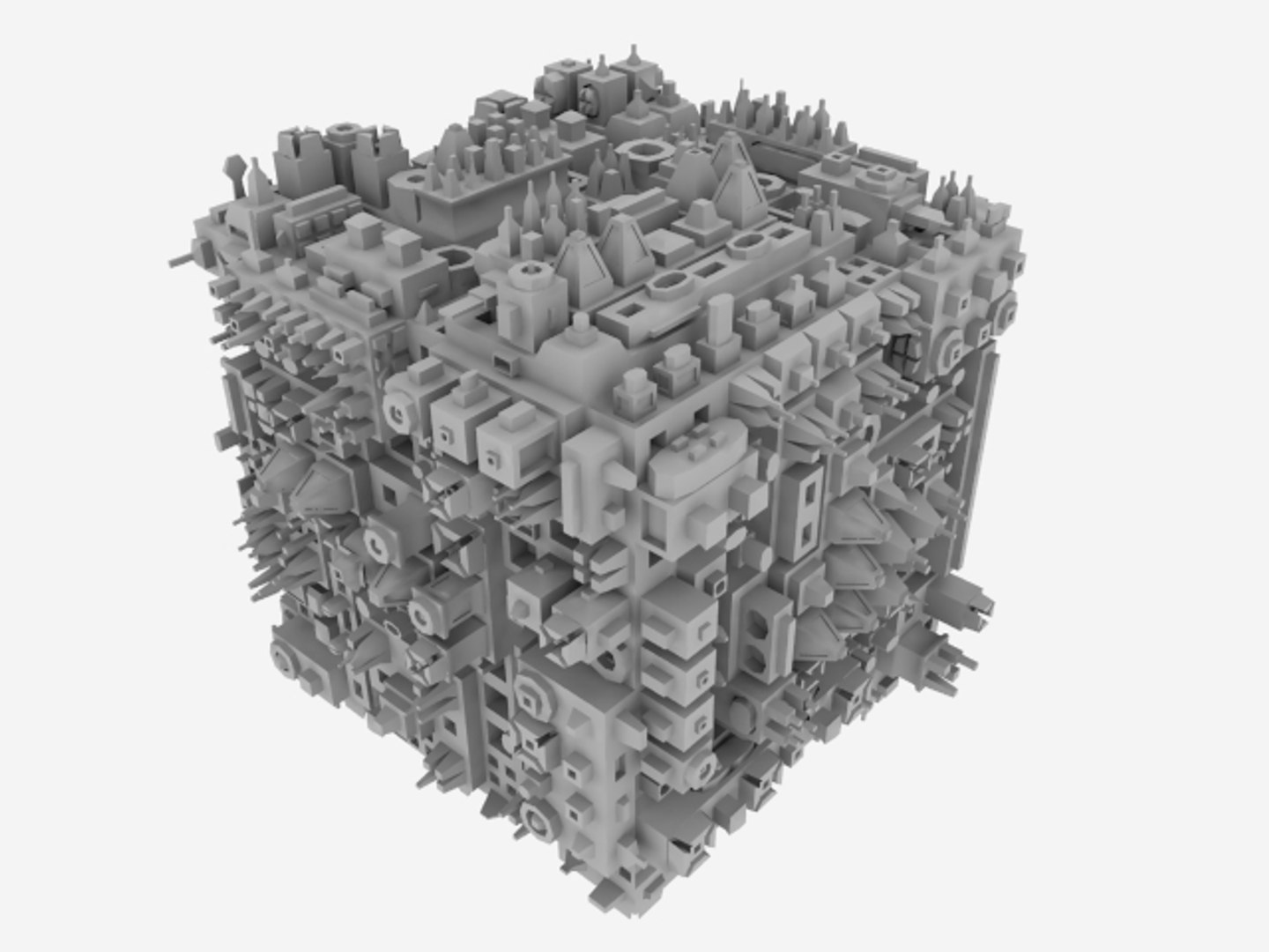 Complex Greebled Cube Dxf