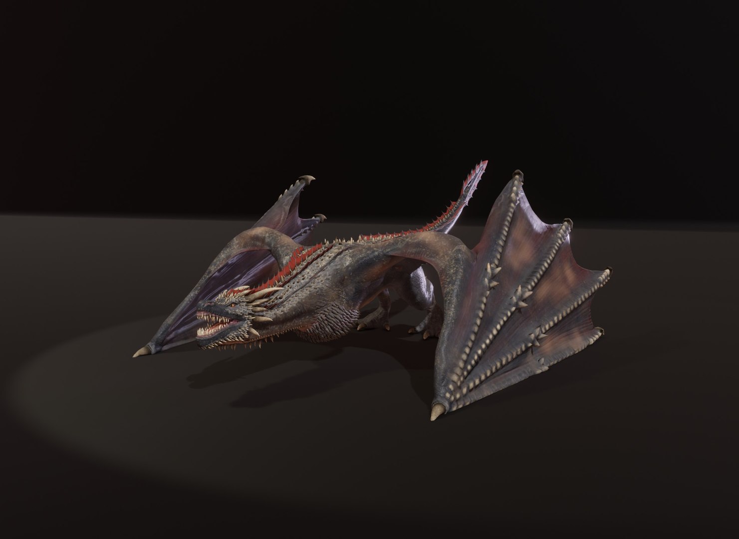 Realistic Black Wyvern Animated 3D Model Model - TurboSquid 2275055