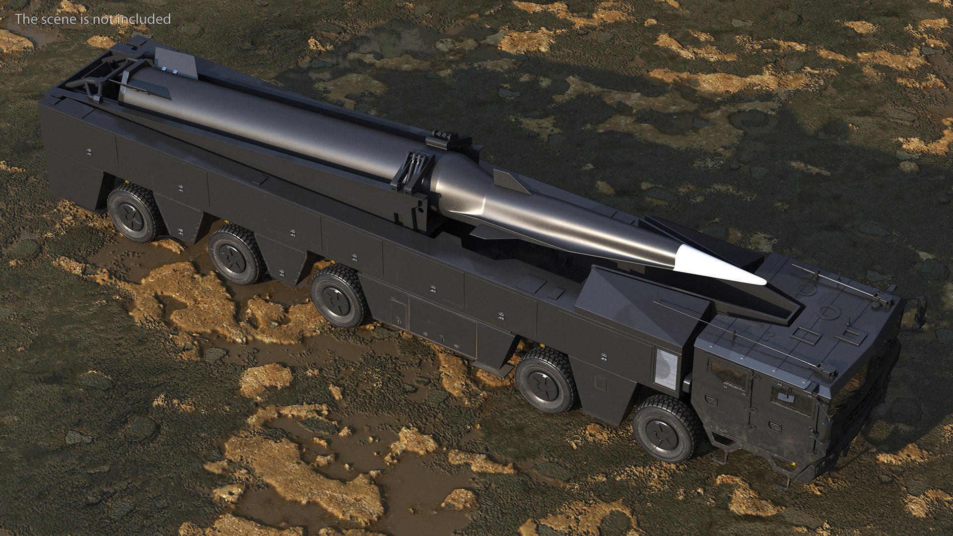 3D Strategic Missile on Road Mobile Vehicle Rigged for Maya model ...