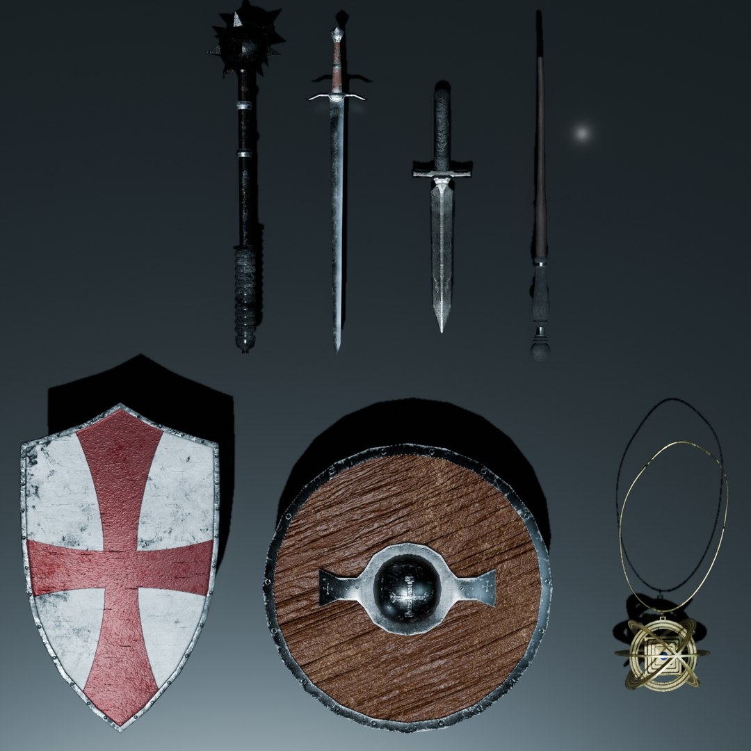 Medieval Asset Pack Swords Shields And Accessories Optimized For Games ...