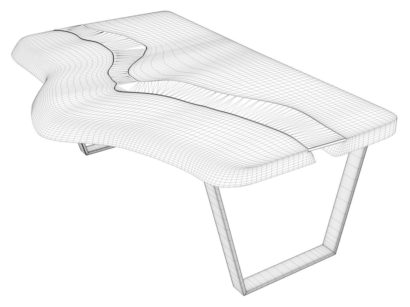 Live Edge River Table 3D Model - TurboSquid 1160307