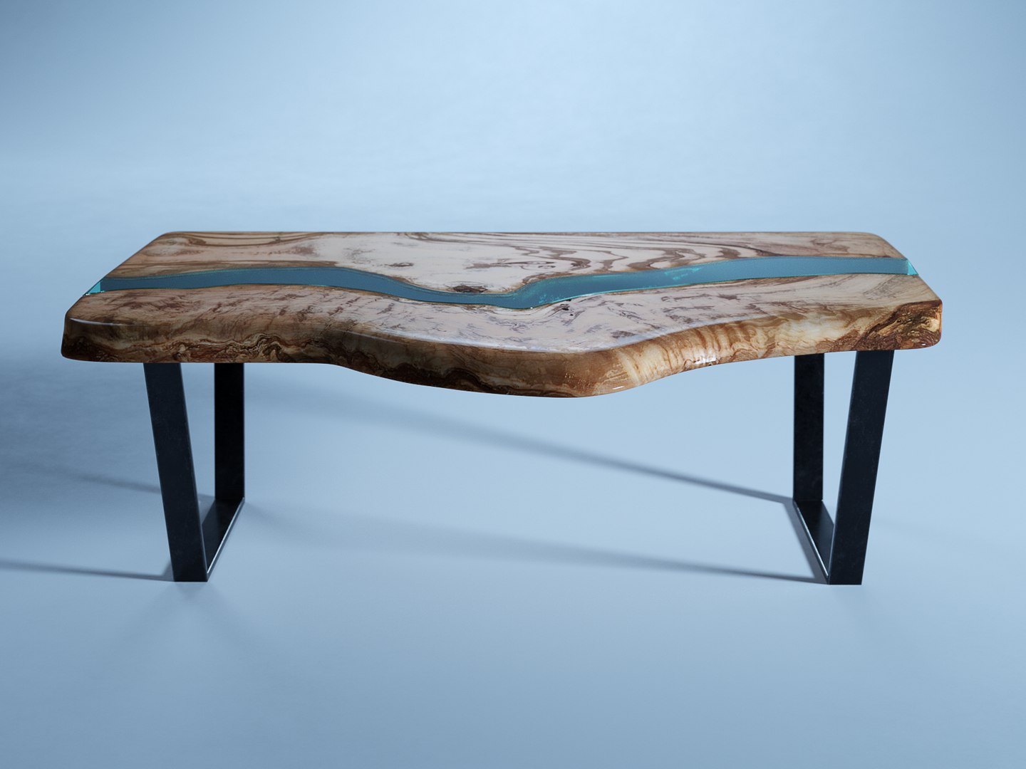 Live Edge River Table 3D Model - TurboSquid 1160307