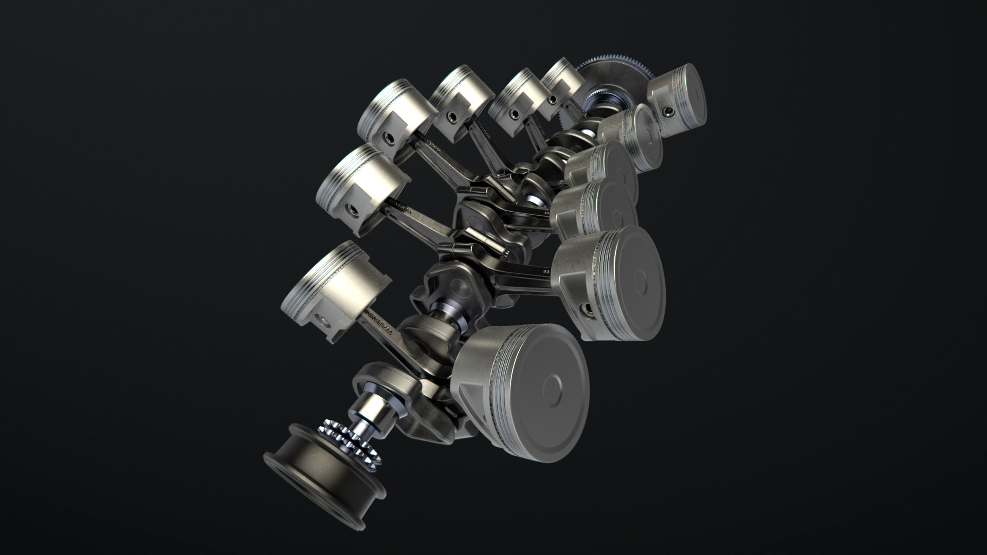 V12 Engine Working Animated 3D Model - TurboSquid 1739984
