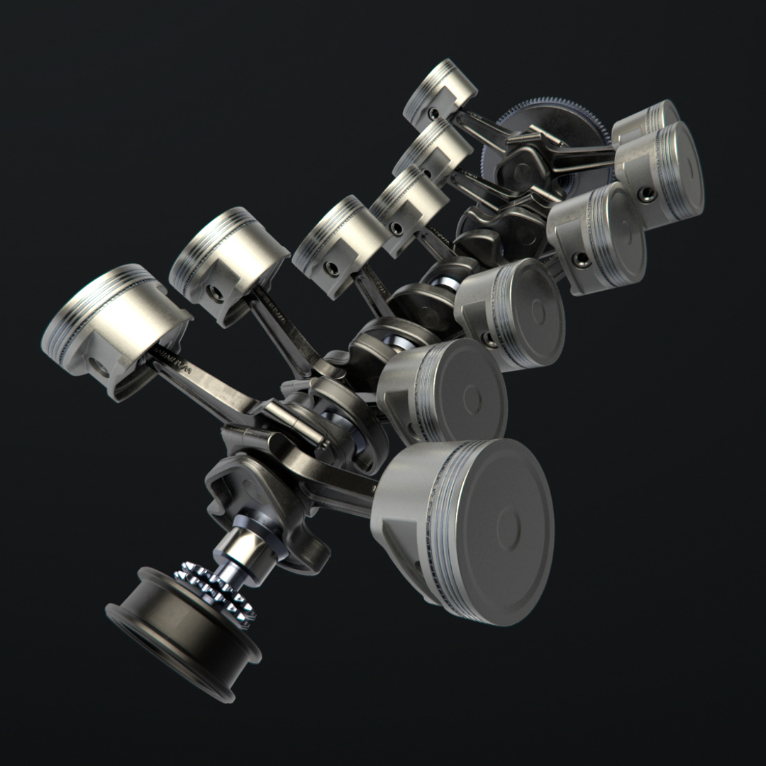 V12 Engine Working Animated 3D Model - TurboSquid 1739984