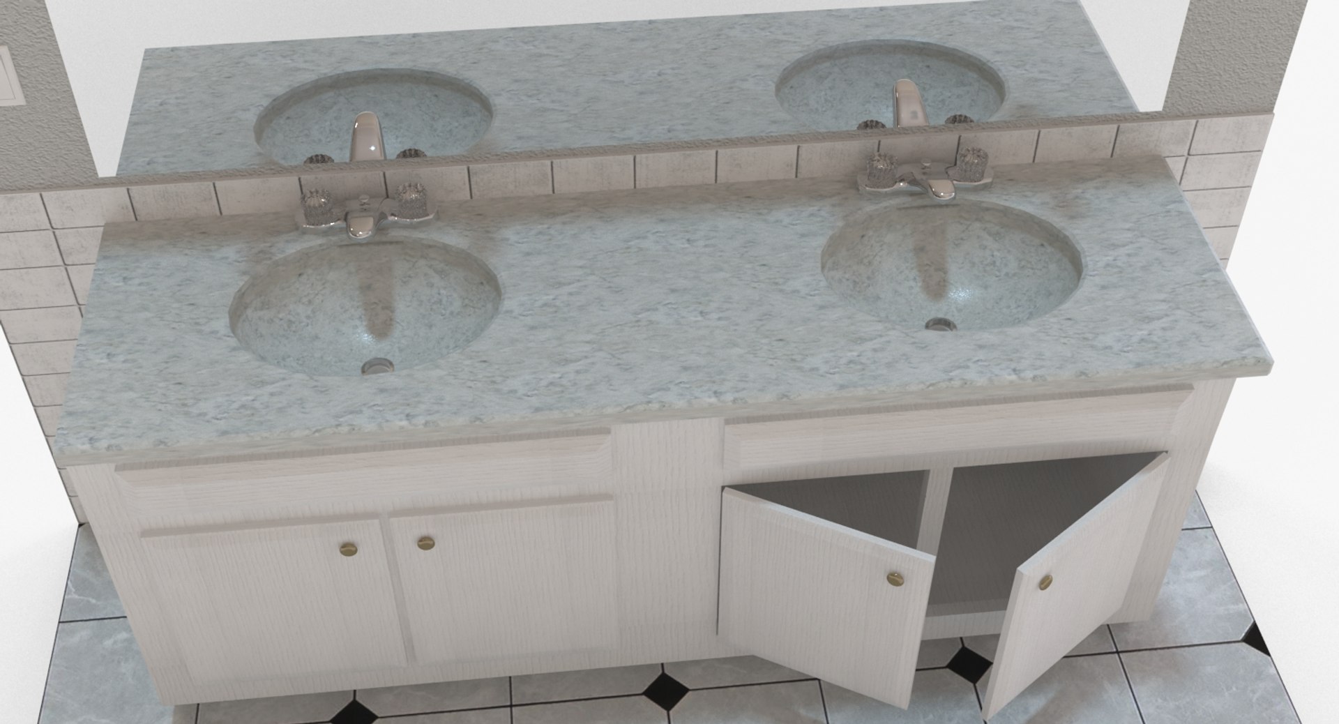 Double Vanity 3D Model - TurboSquid 1406124