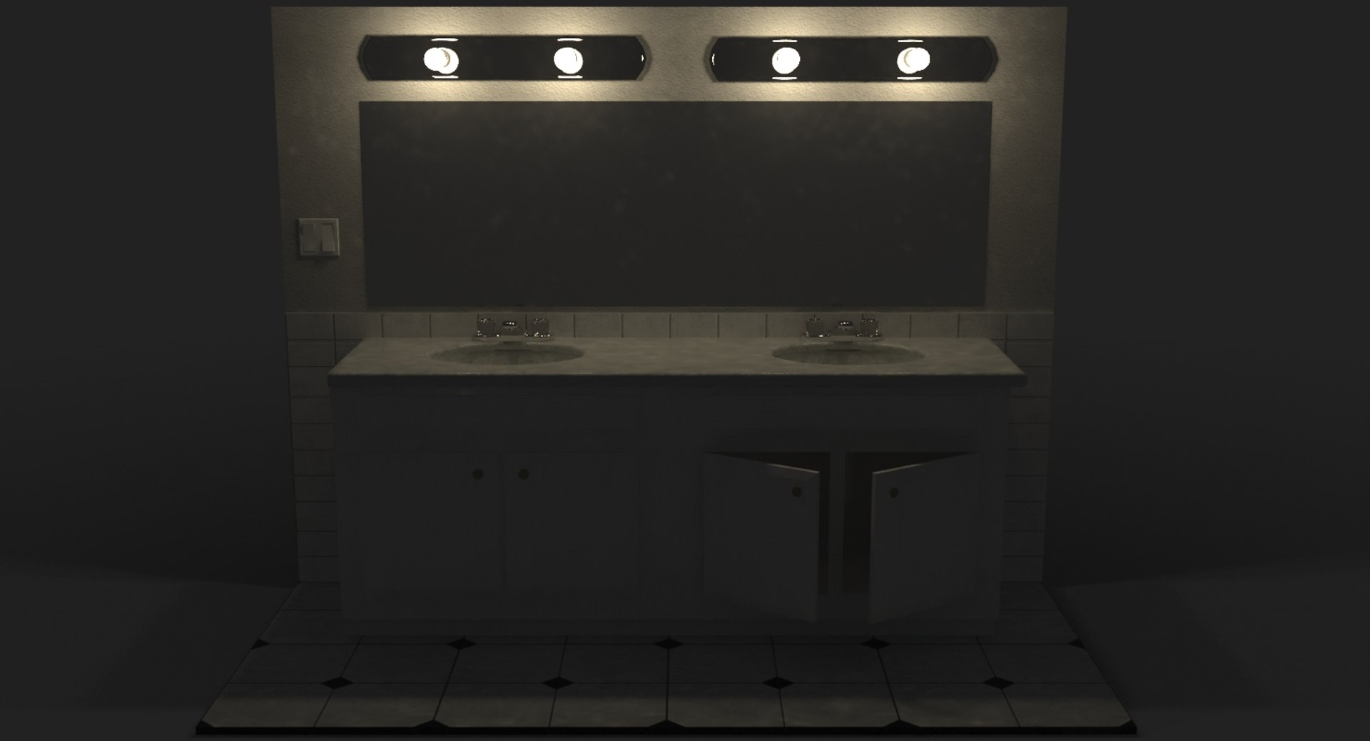 Double Vanity 3D Model - TurboSquid 1406124
