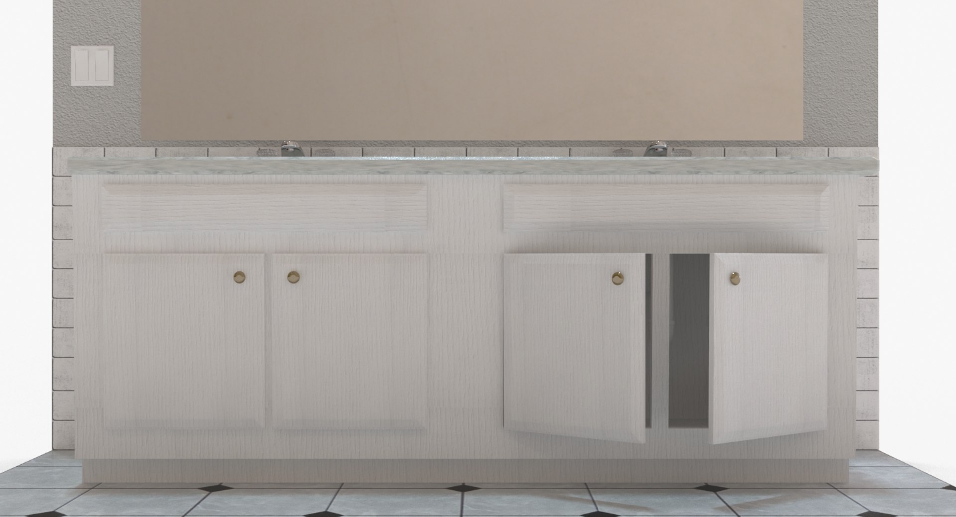 Double Vanity 3D Model - TurboSquid 1406124