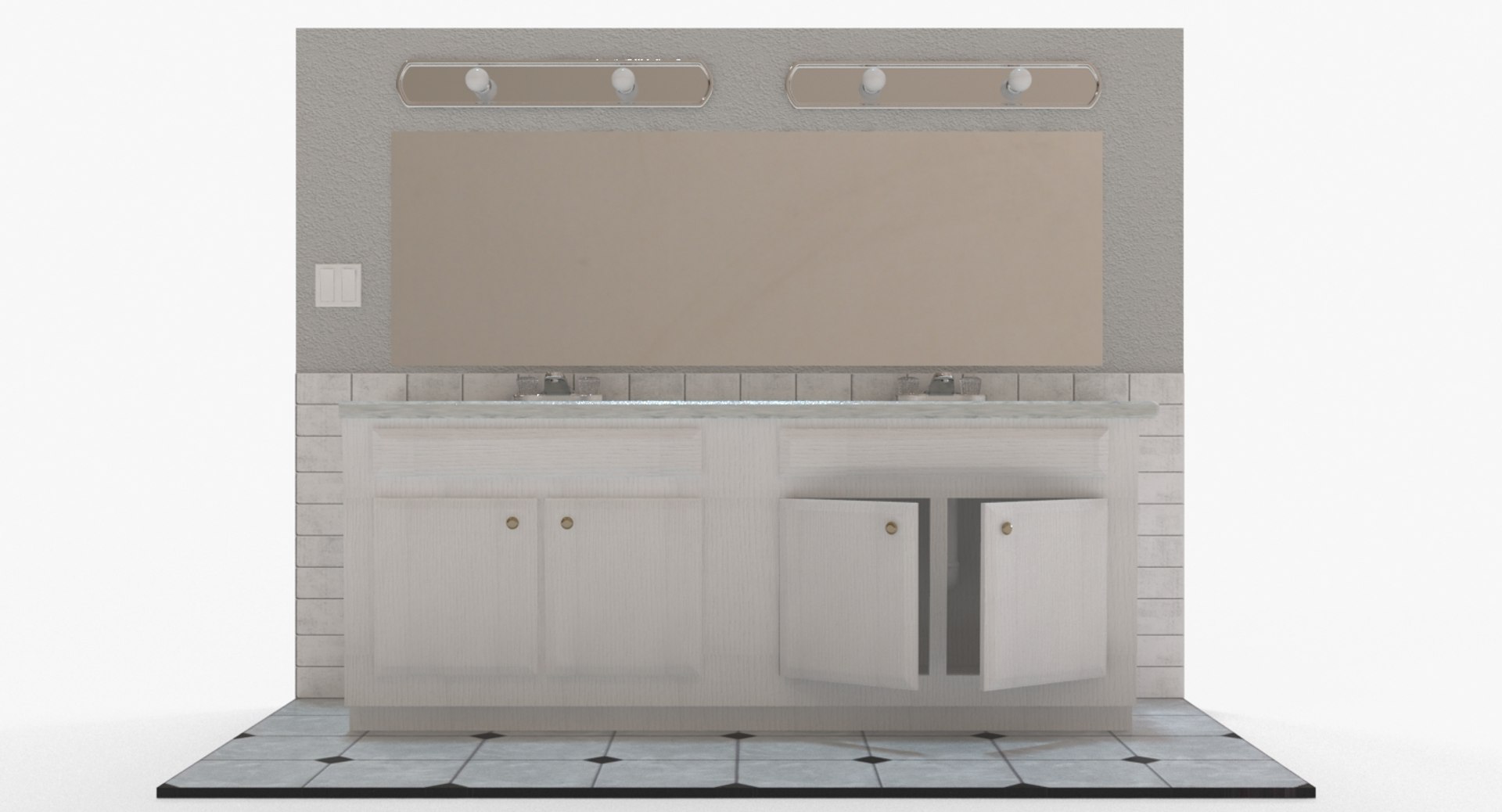 Double Vanity 3D Model - TurboSquid 1406124