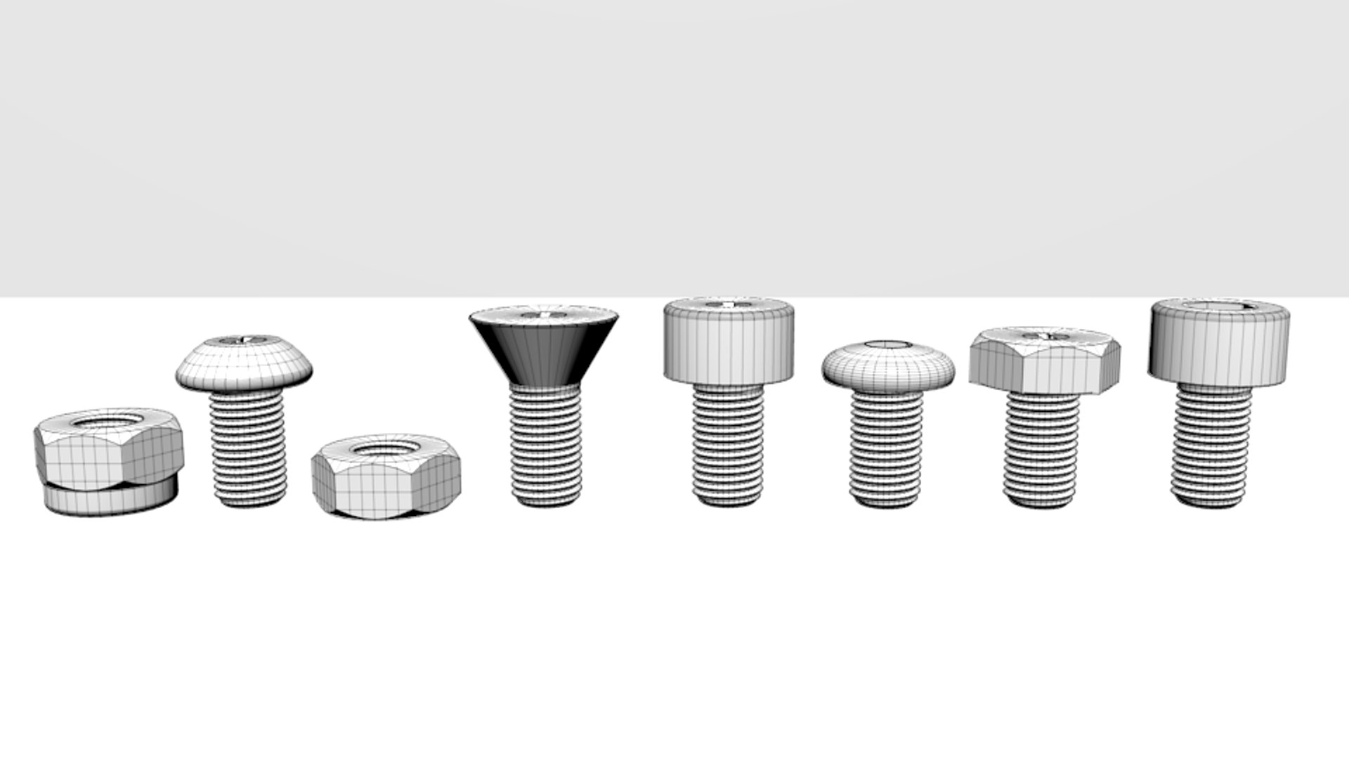 3d Nuts Bolts Model