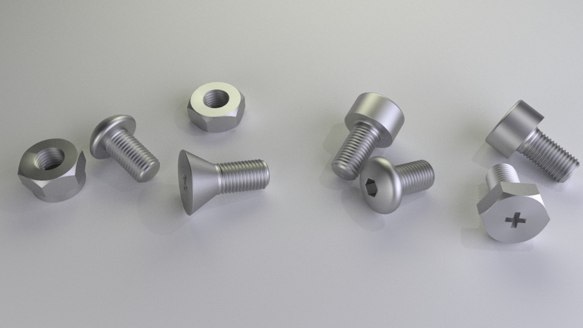 3d Nuts Bolts Model