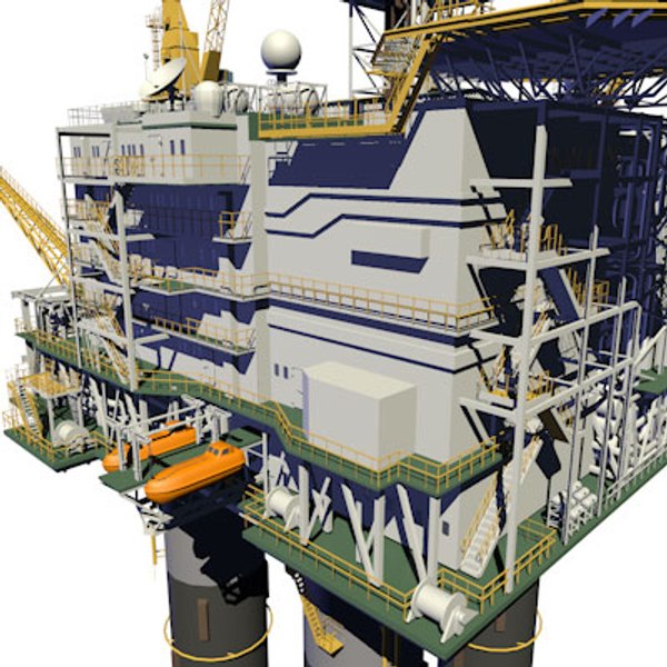 3d model offshore oil platform