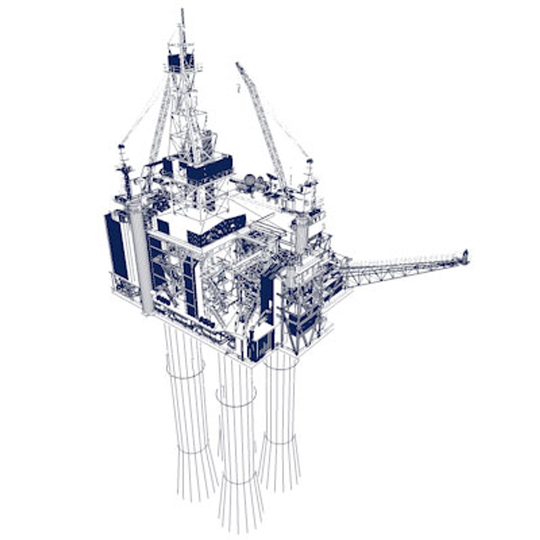 3d Model Offshore Oil Platform