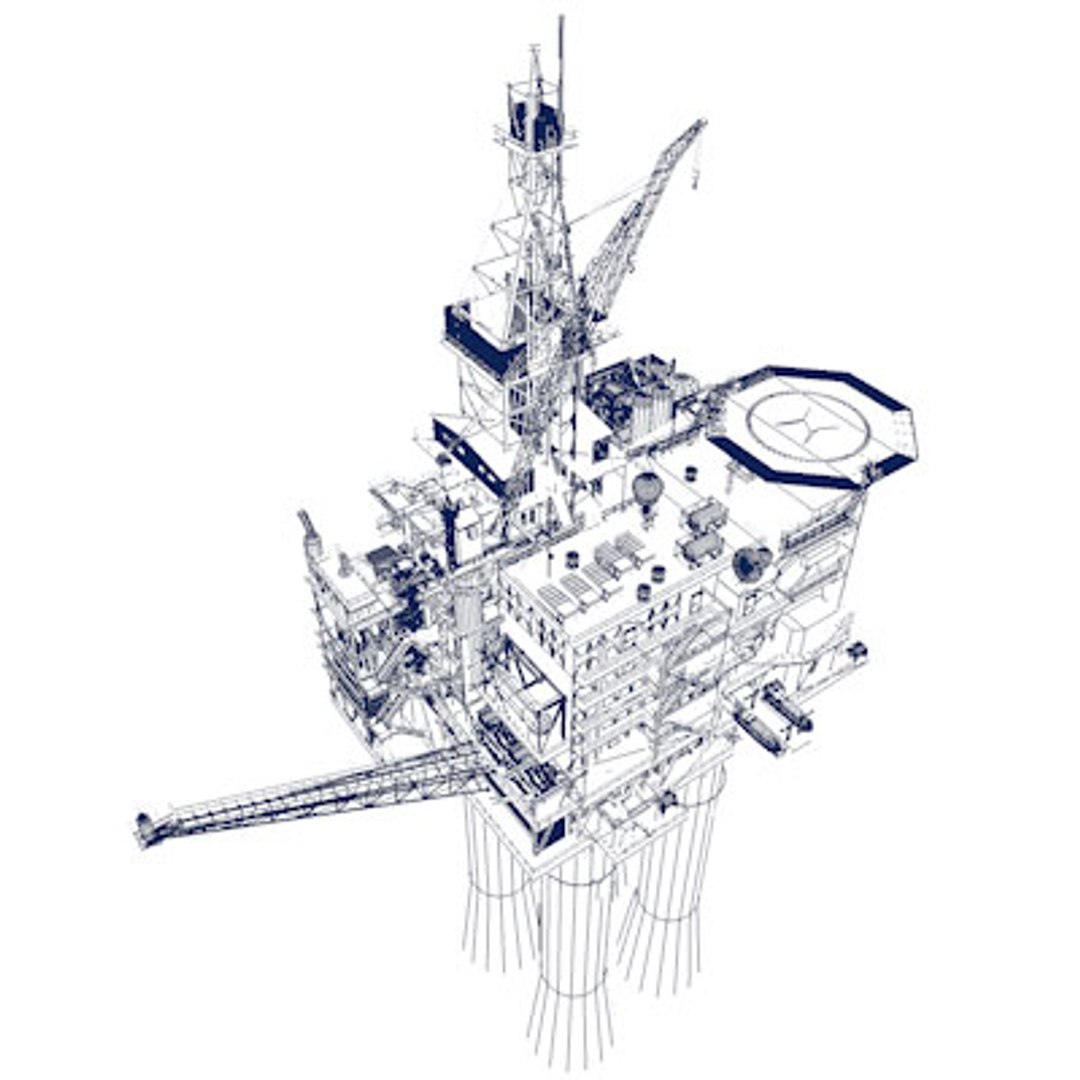 3d Model Offshore Oil Platform