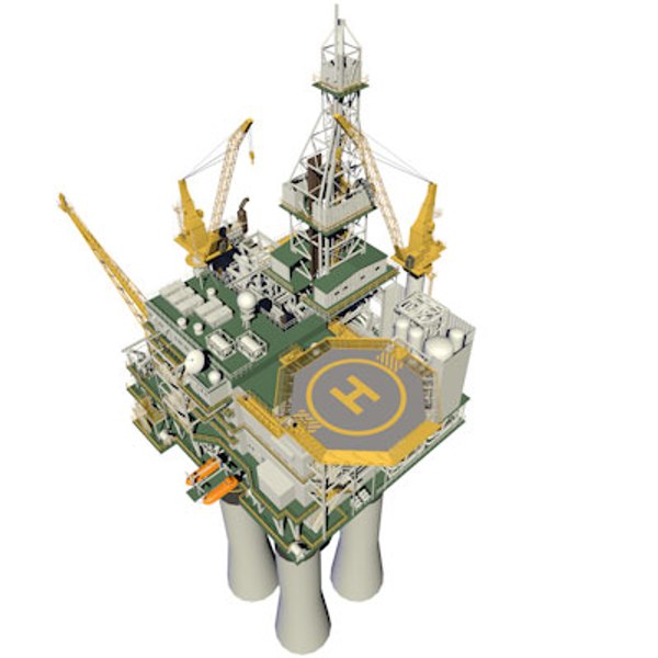 3d model offshore oil platform
