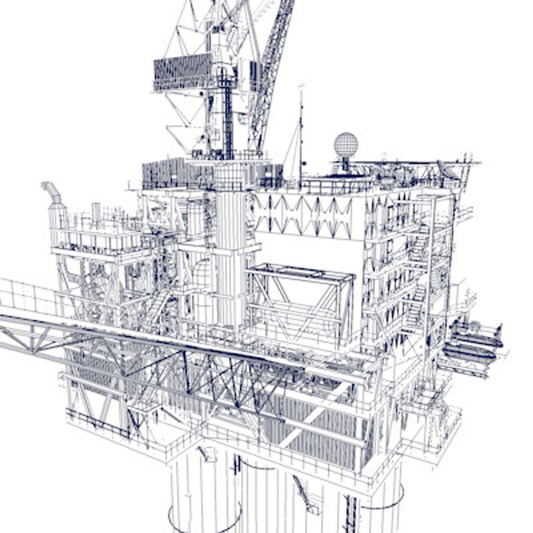 3d Model Offshore Oil Platform