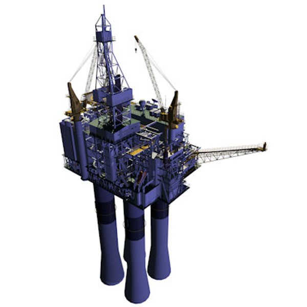 3d model offshore oil platform