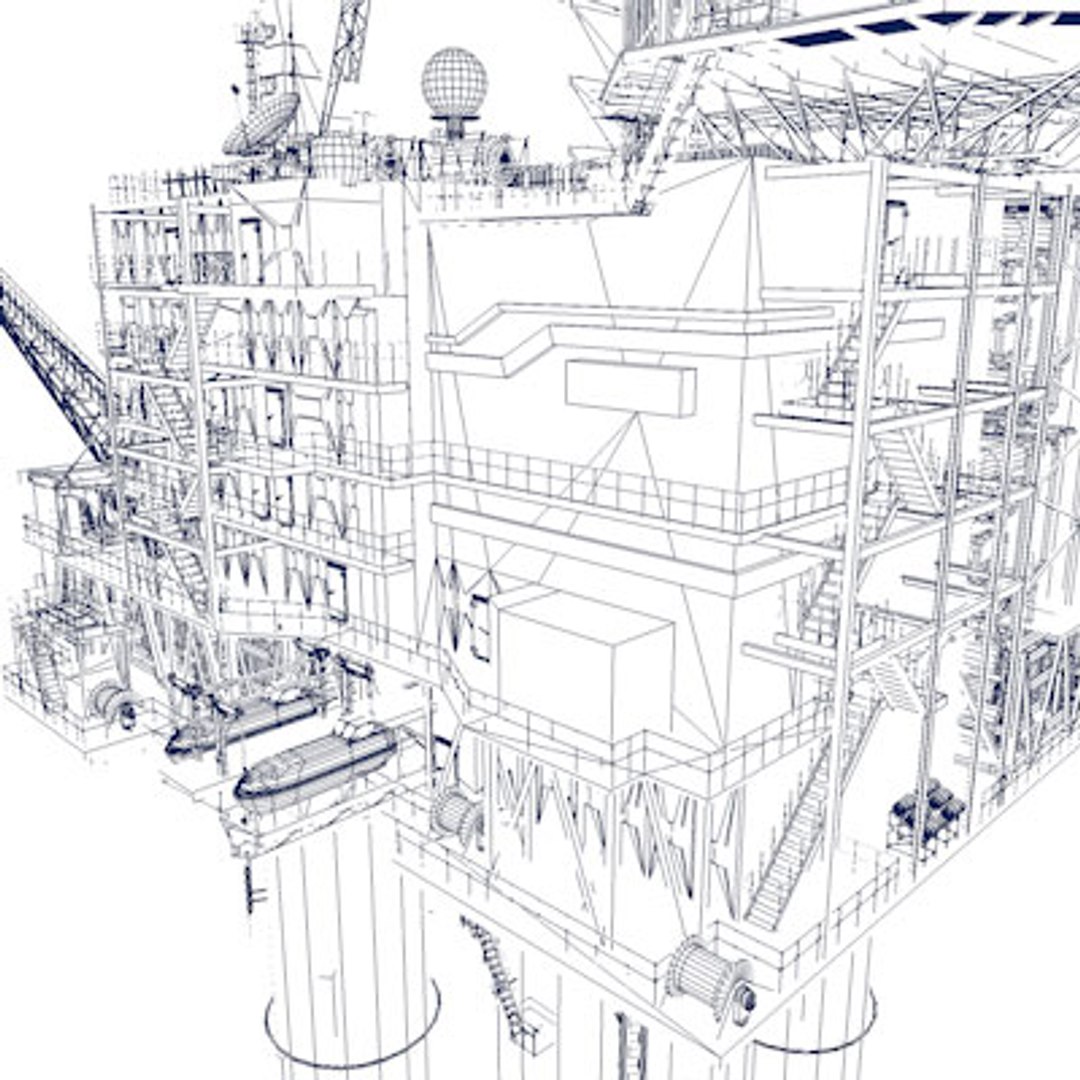 3d Model Offshore Oil Platform