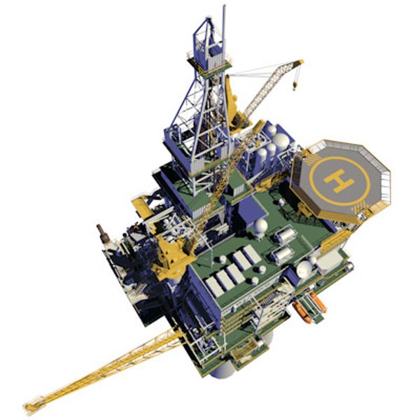 3d model offshore oil platform
