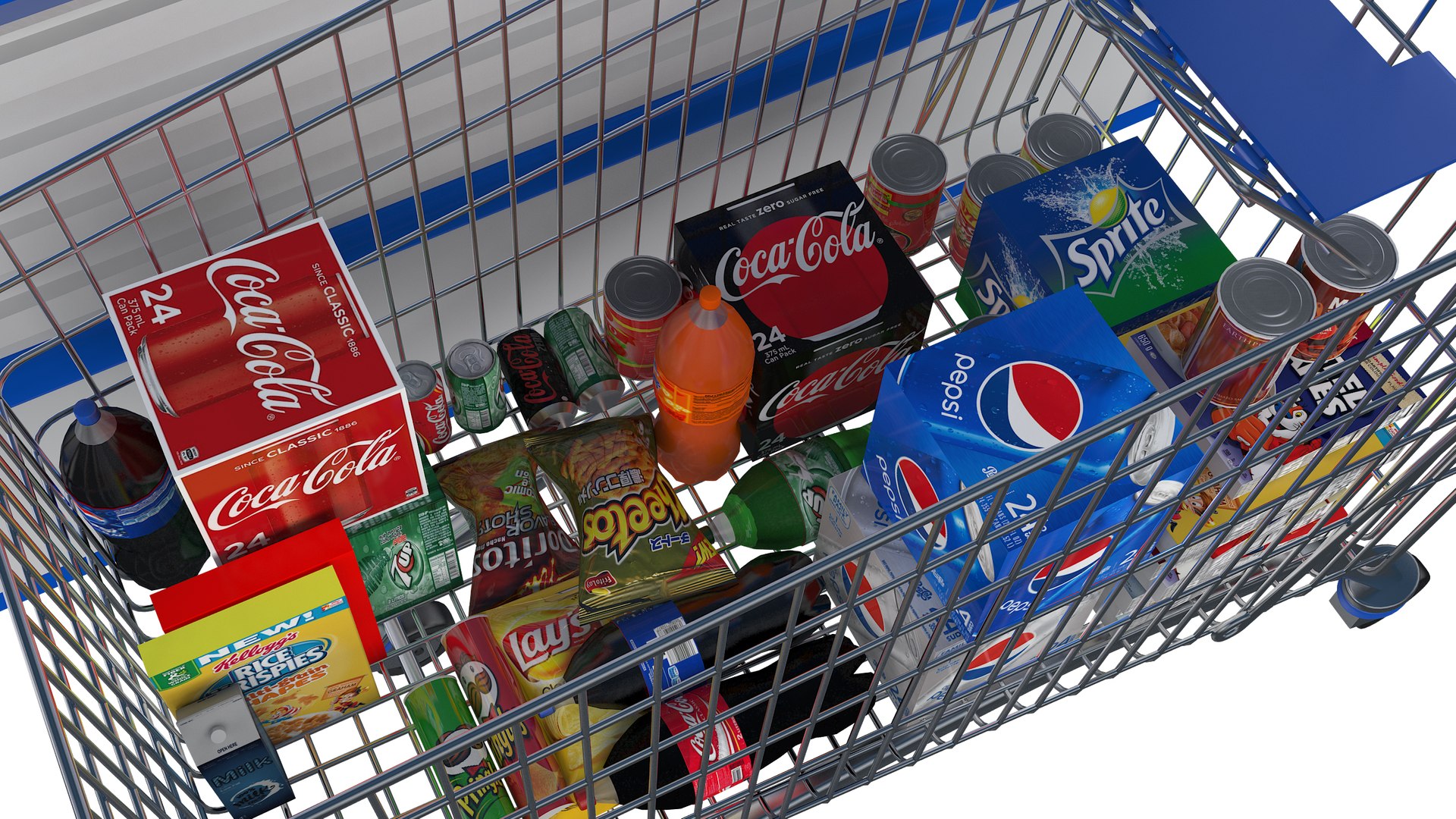 Full Cash Counter - Blue 3D Model - TurboSquid 1910635