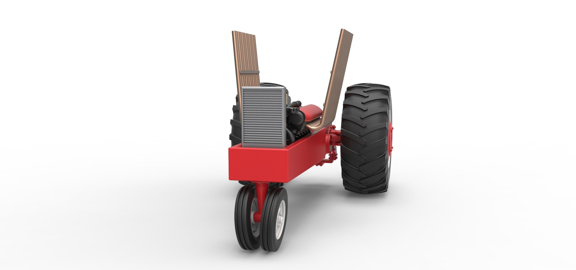 3D Vintage Pulling Tractor Base Scale 1 To 25 Model - TurboSquid 2408279