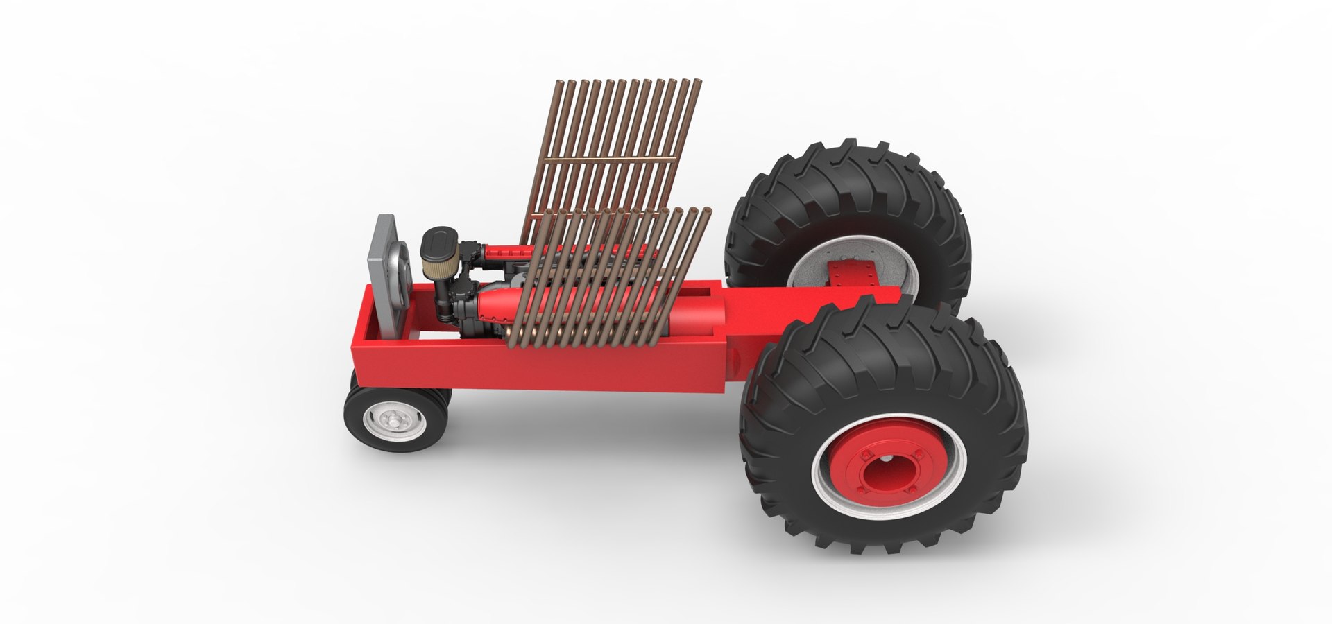 3D Vintage Pulling Tractor Base Scale 1 To 25 Model - TurboSquid 2408279