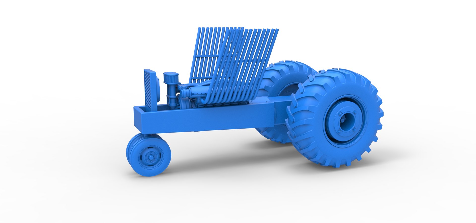 3D Vintage Pulling Tractor Base Scale 1 To 25 Model - TurboSquid 2408279